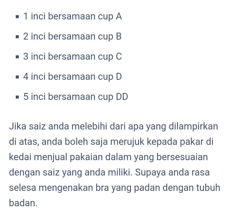 Cara Mengukur Saiz Bra Dengan Betul - LANAFIRA